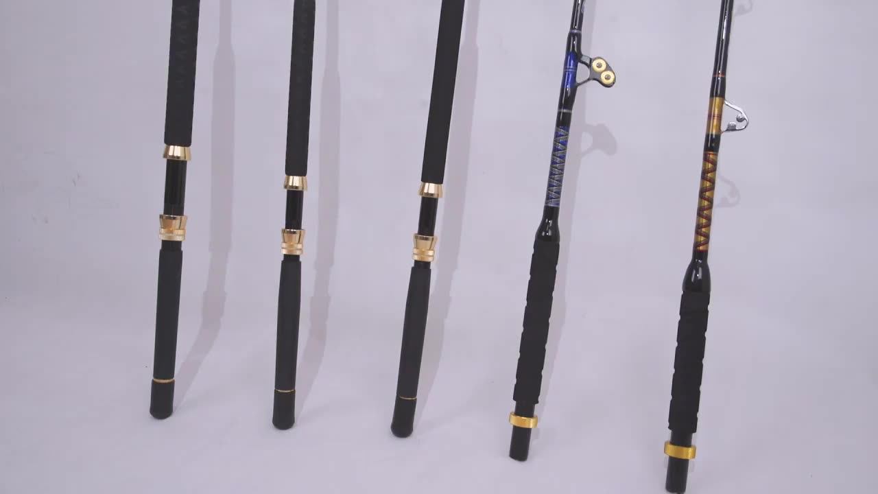 130lb Marine Ocean Tuna Shark Offshore Deep Sea Fishing Rods Full Metal ...