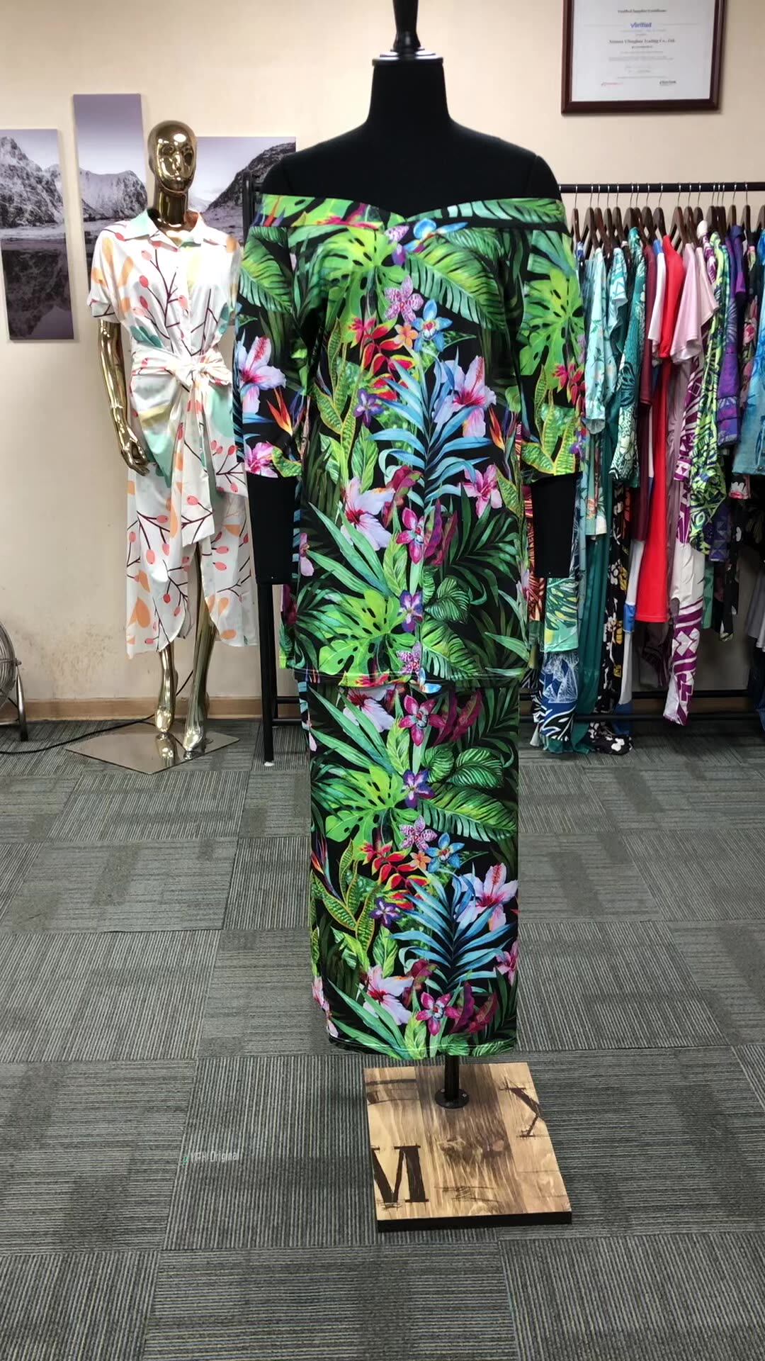 Island Polynesian Tribal Dress Tonga Fall Swirls Print Dresses Off ...