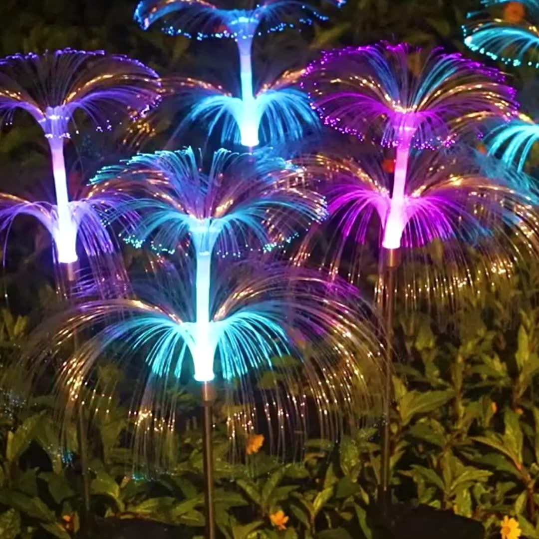 Outdoor Blue Solar Led Jellyfish Fiber Garden Lights Ip65 Rated For ...