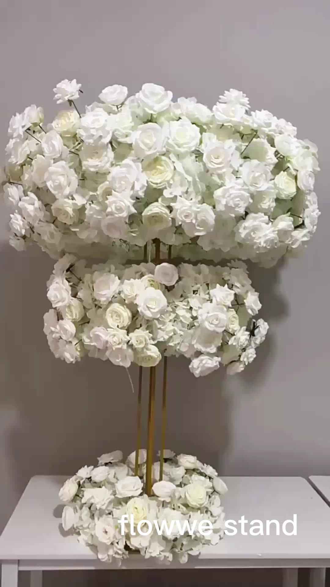 4ft Tall Wrought Iron Gold Metal Flower Stand Wedding Centerpieces ...