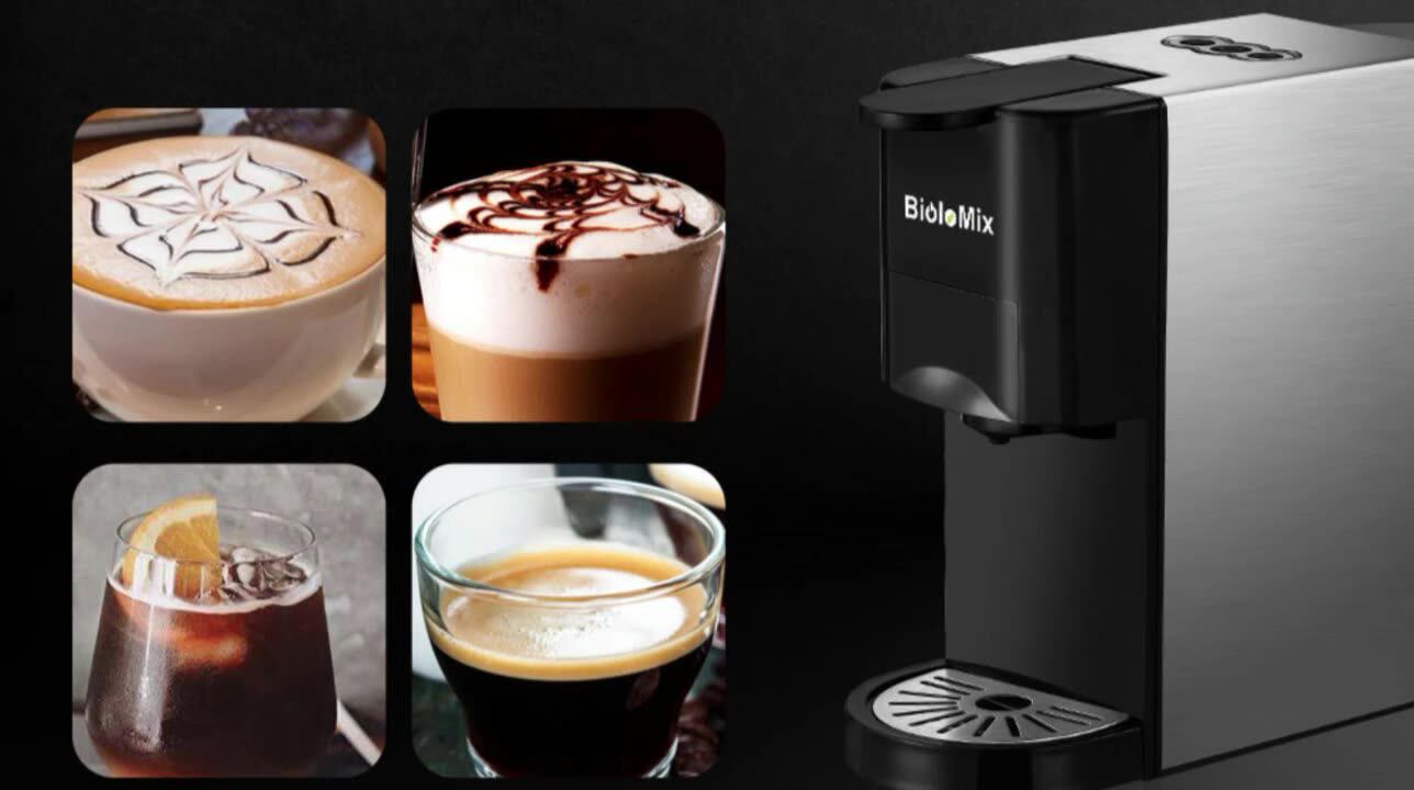 Biolomix 3 In 1 Espresso Coffee Machine 19bar 1450w Multiple Capsule ...