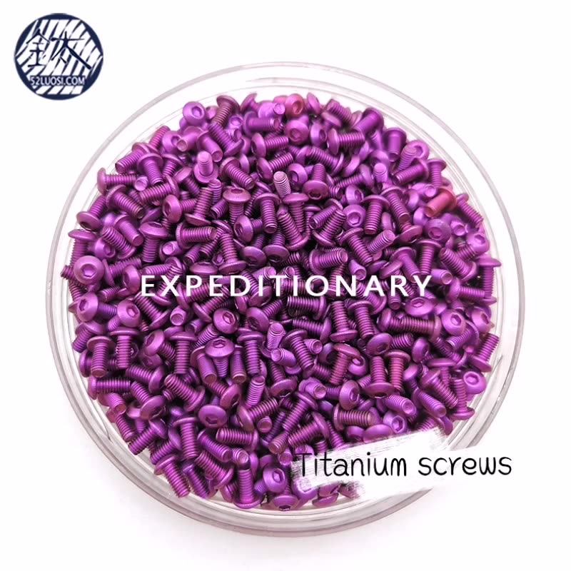 Anodized Rainbow Color Burn Blue M3 Pan Head Titanium Screws For Bike ...