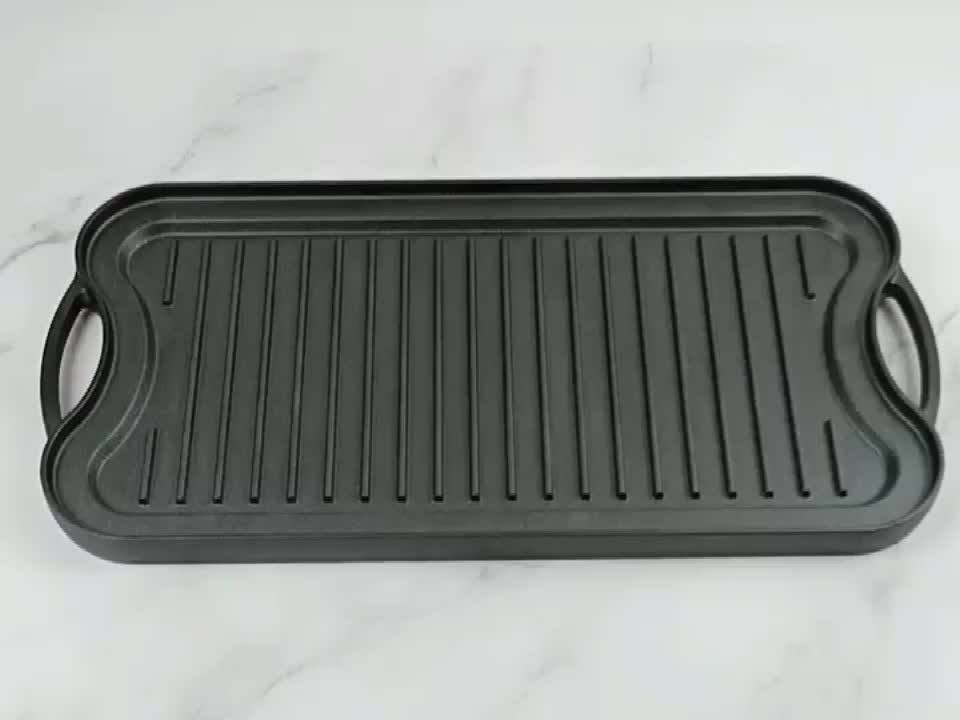 Amazon Solution Cast Iron Rectangular Flat Fry Reversible Roasting Bbq ...