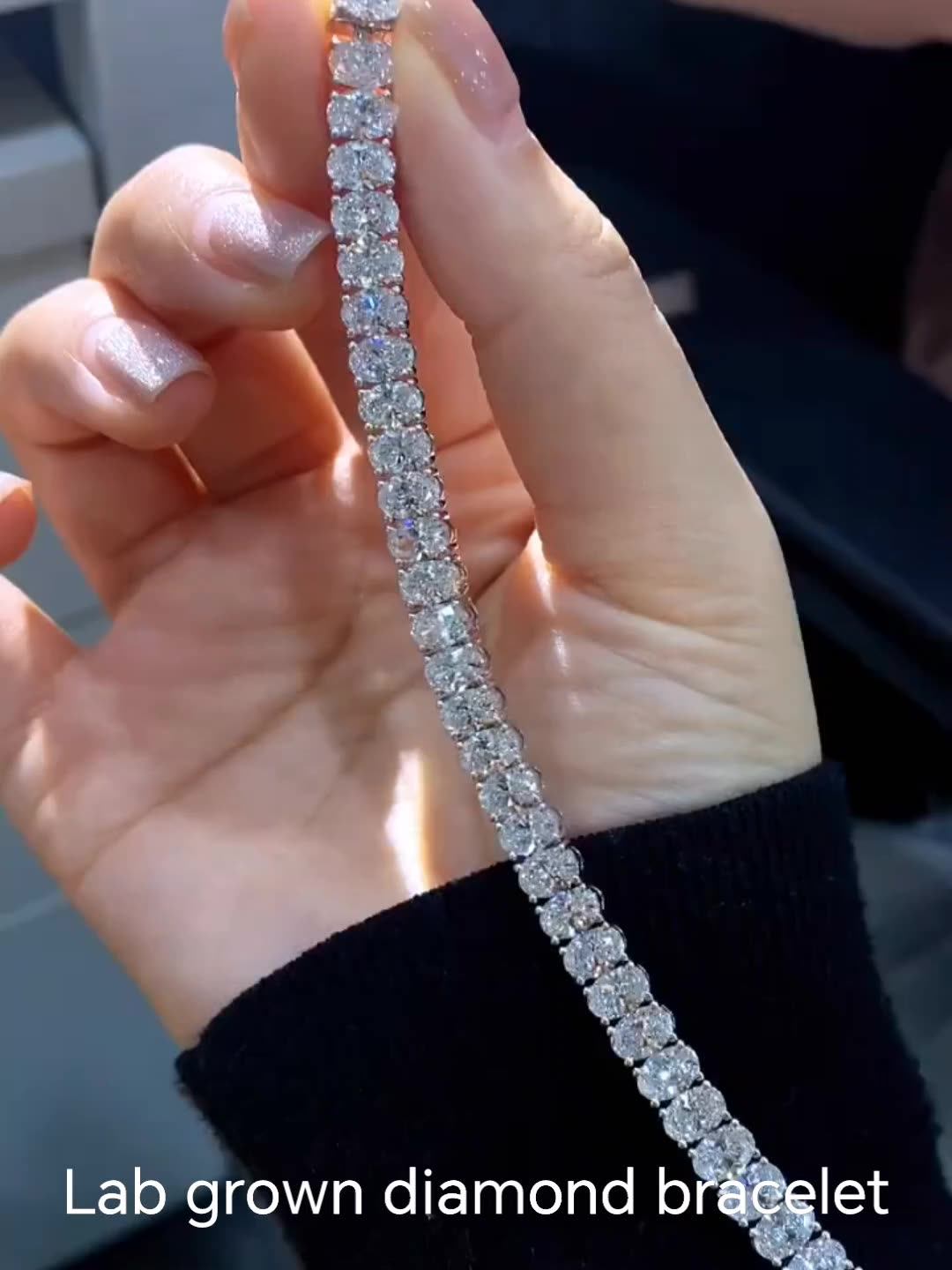 9k 14k Gold Custom Lab Diamond Tennis Chain Bracelet Lab Grown Diamond ...