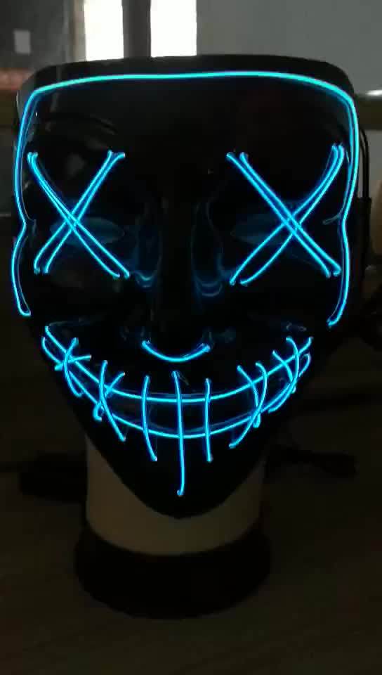 Light Up El Wire Mask Led Purge Mask For Costume Party - Buy El Wire ...