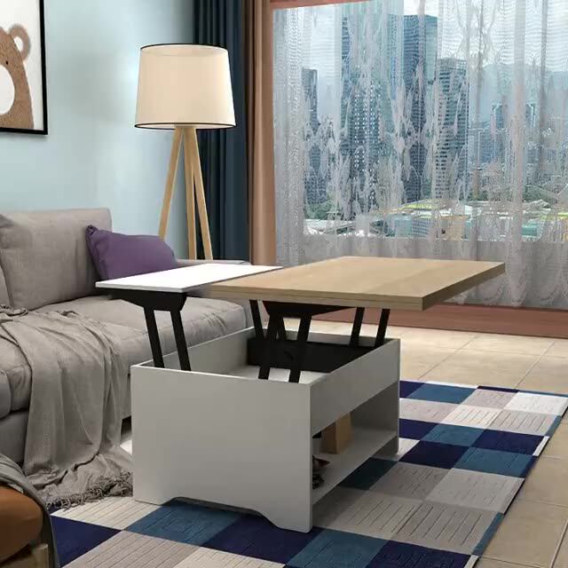 Fashion Style Homemore Convertible Hydraulic Low Wooden Square Folding ...