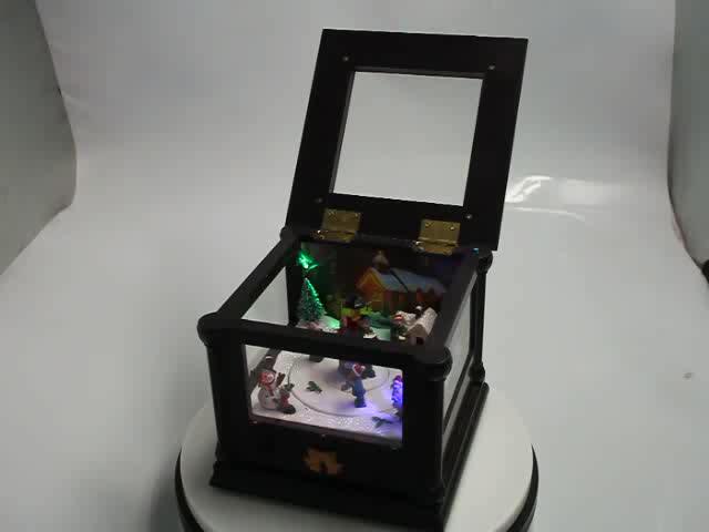 Promotional House Animated Christmas Village Scene Led Snow Ball Music ...