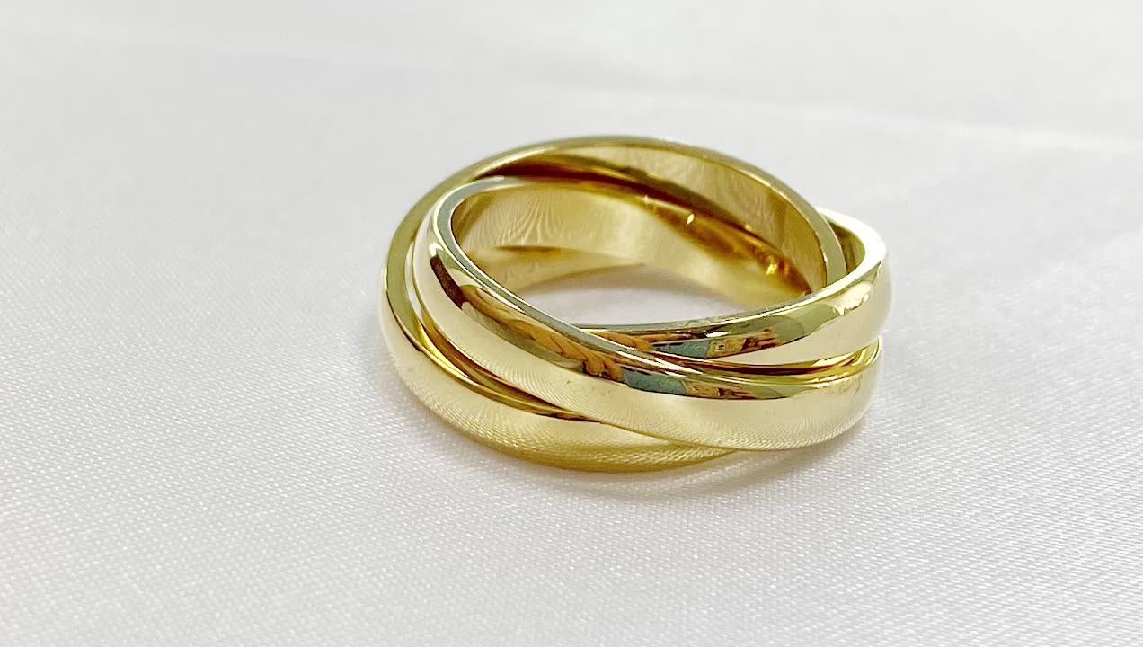 Minimalist Triple Band Ring Silver Men Women Jewelry Stainless Steel ...