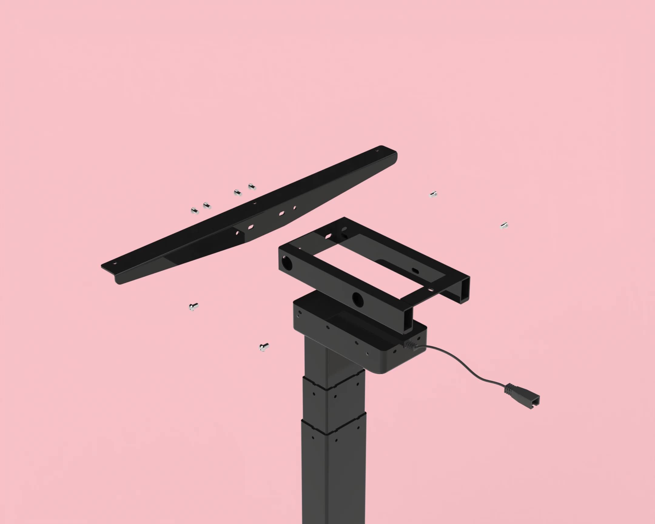 Single Leg Motorized Electric Height Adjustable Table One Leg Laptop ...