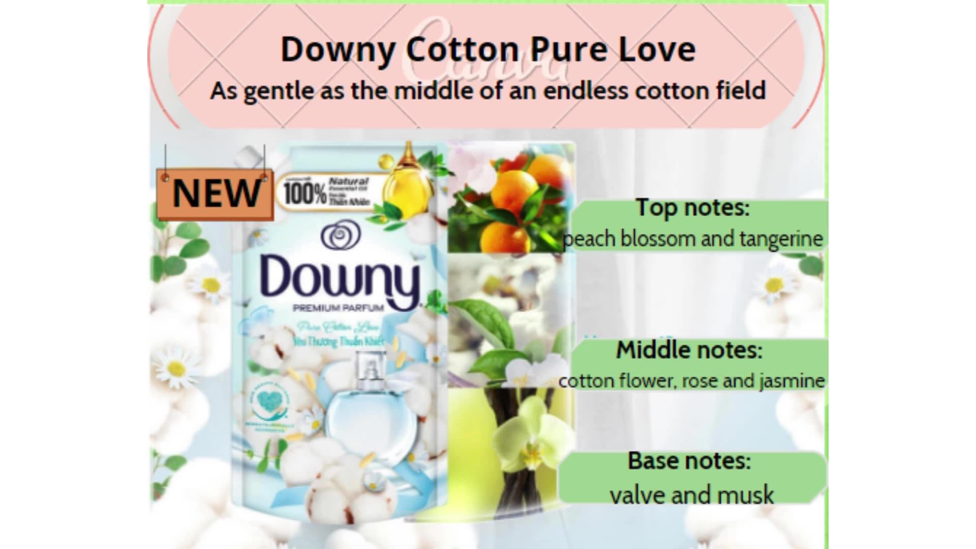 Downy Fabric Softener Premium Perfumn Pure Love 1.35l Fresh Scent For ...