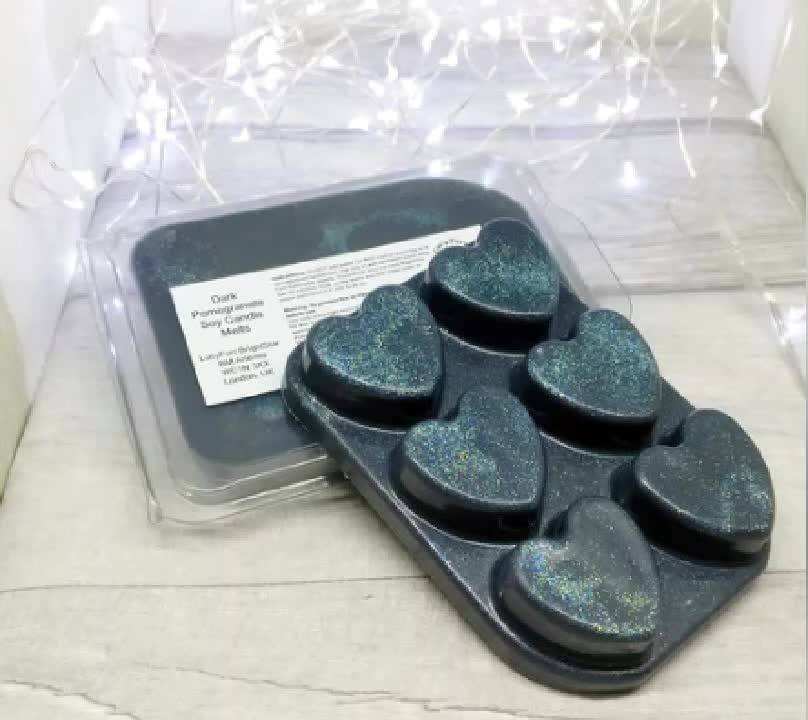 6 Large Love Heart Wax Clam Shell Packaging 6 Cavity Heart Clamshell ...