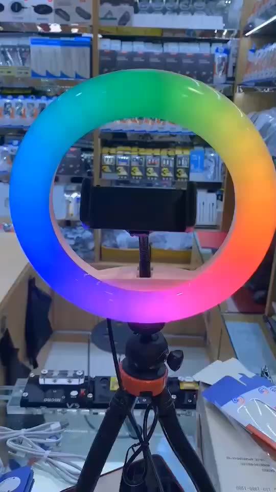 10'' 26cm Rgb Ring Light With Phone Clip Kit Camera Photography Video ...