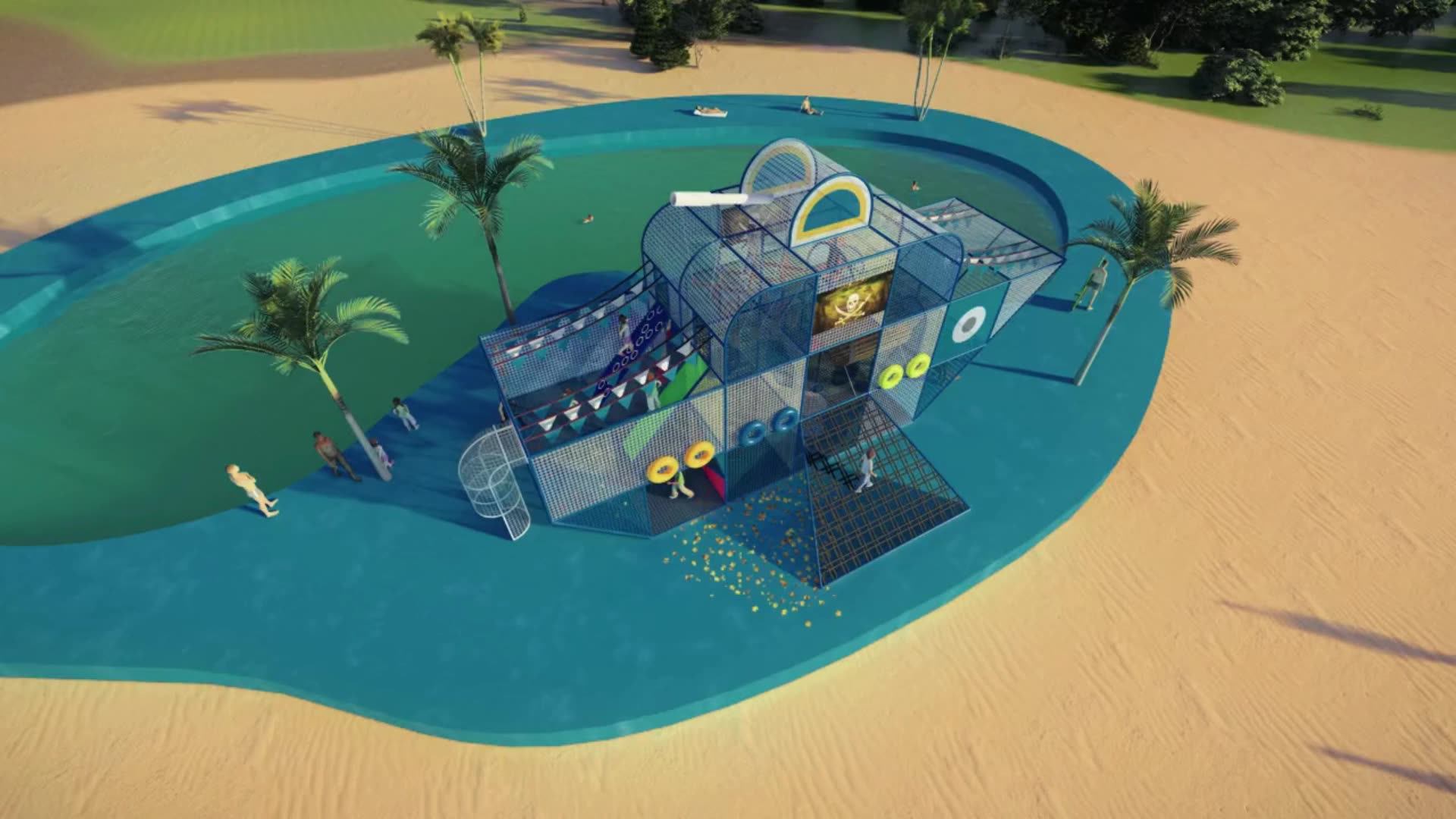 Netstribe Outdoor Kids Rope Playground Net Trampoline Equipment Park ...