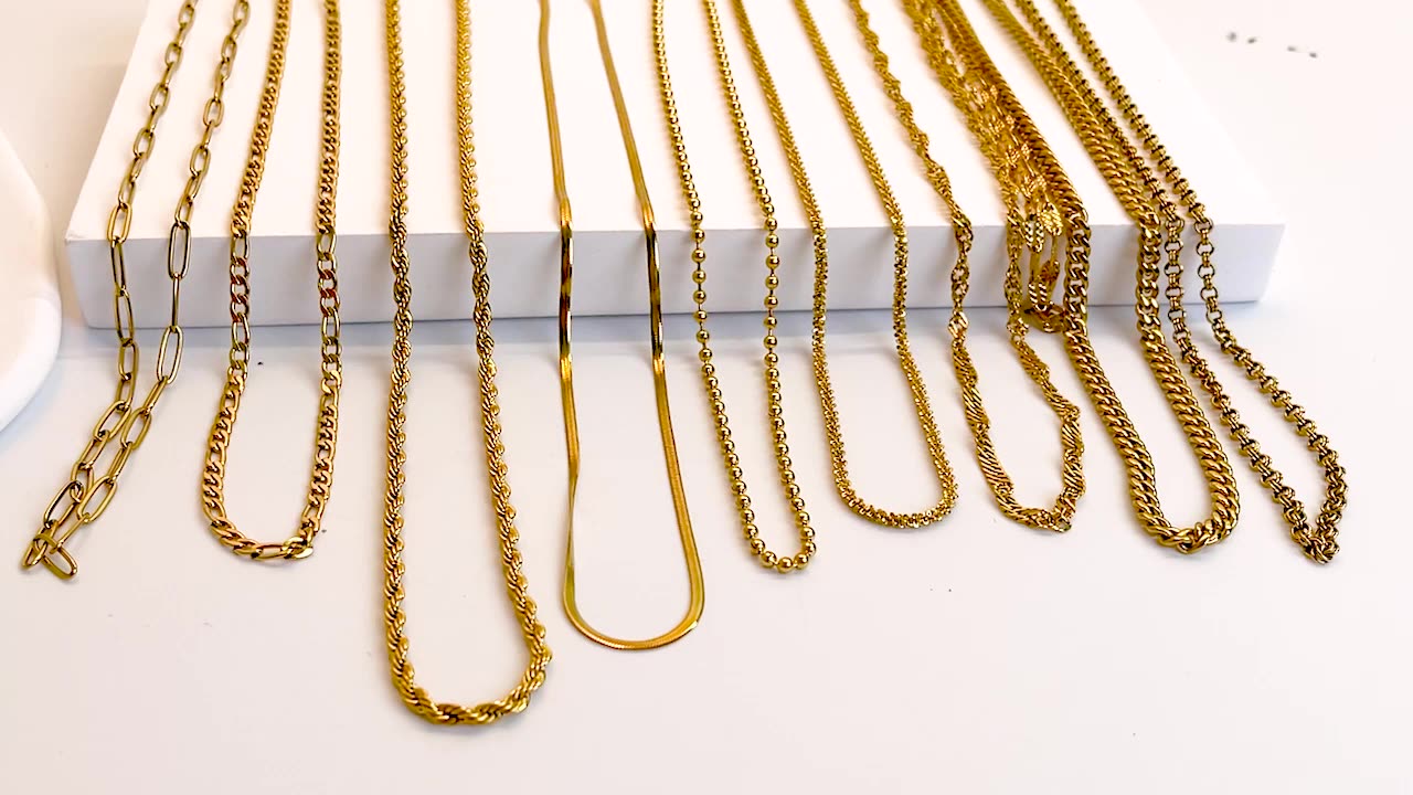 Wholesale Custom 18k Gold Pvd Plated Stainless Steel Rolo Ball Figaro ...