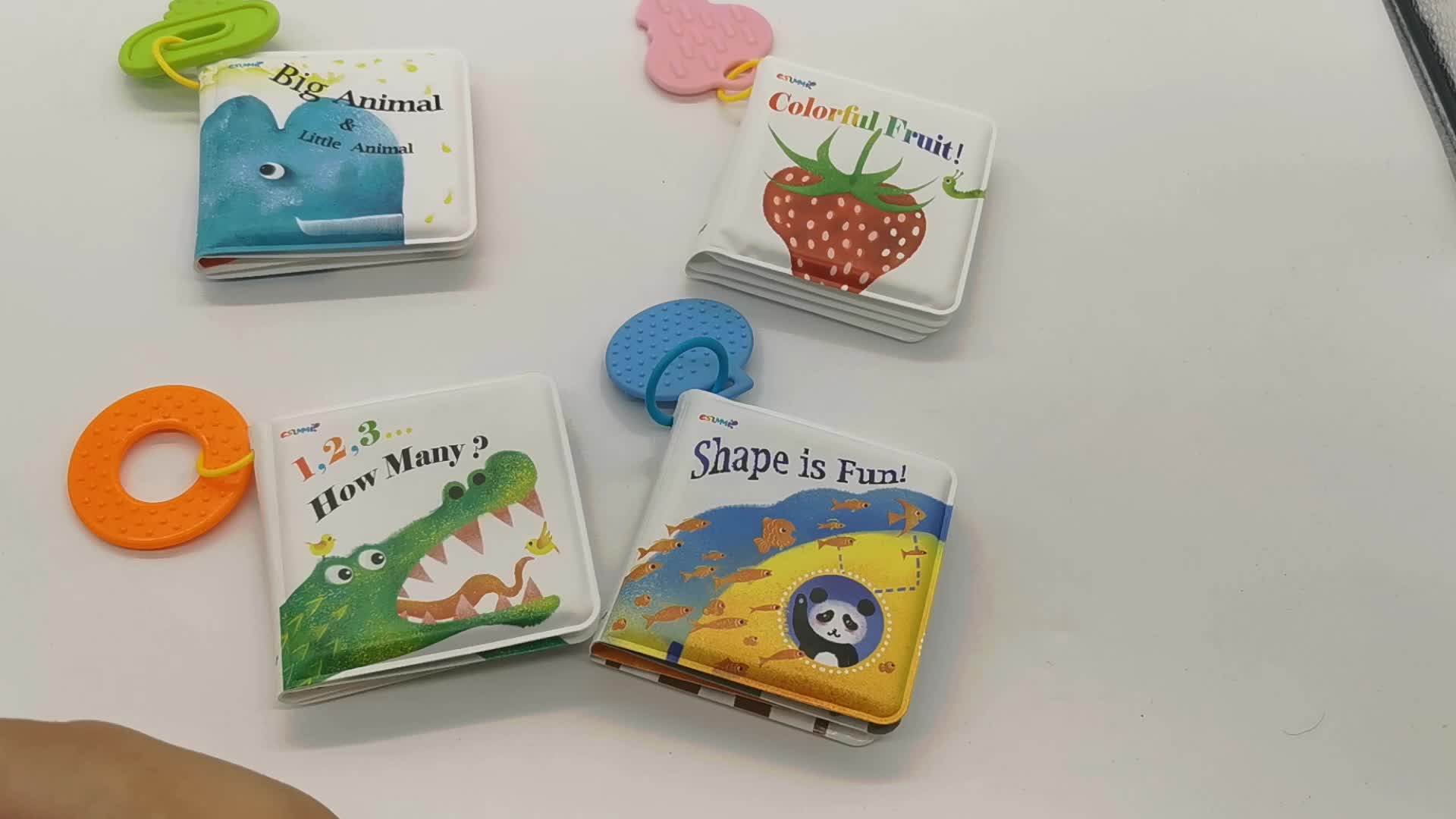 New Design Floating Mini Baby Bath Book Set With Teether,Soft Book For ...