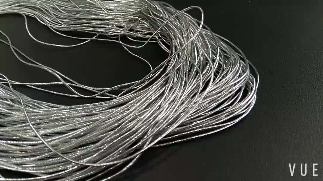 Wholesale 1mm 2mm 2.5mm Gold Shiny Metallic Silver Elastic Cord Lurex ...
