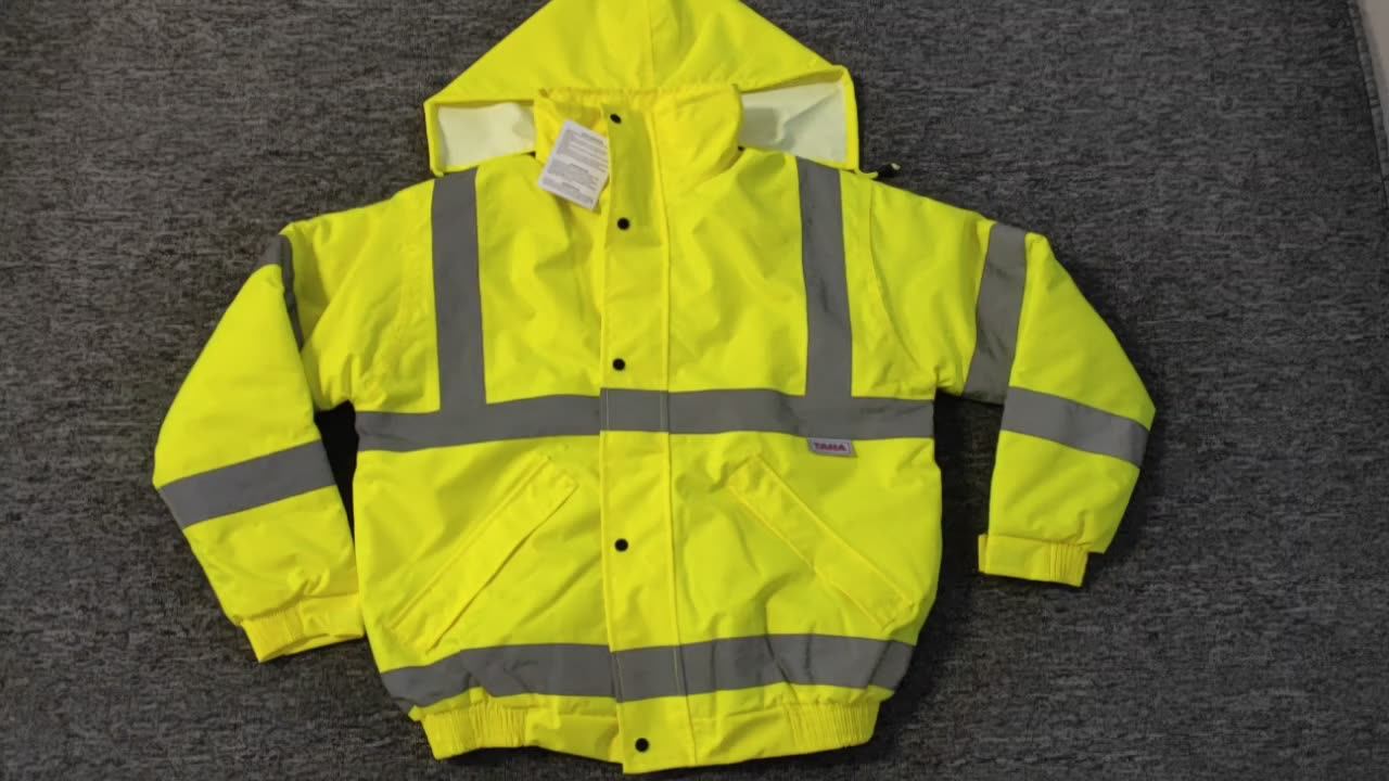 Waterproof Hi Vis Fluorescent 300d Oxford High Visibility Jacket Yellow ...