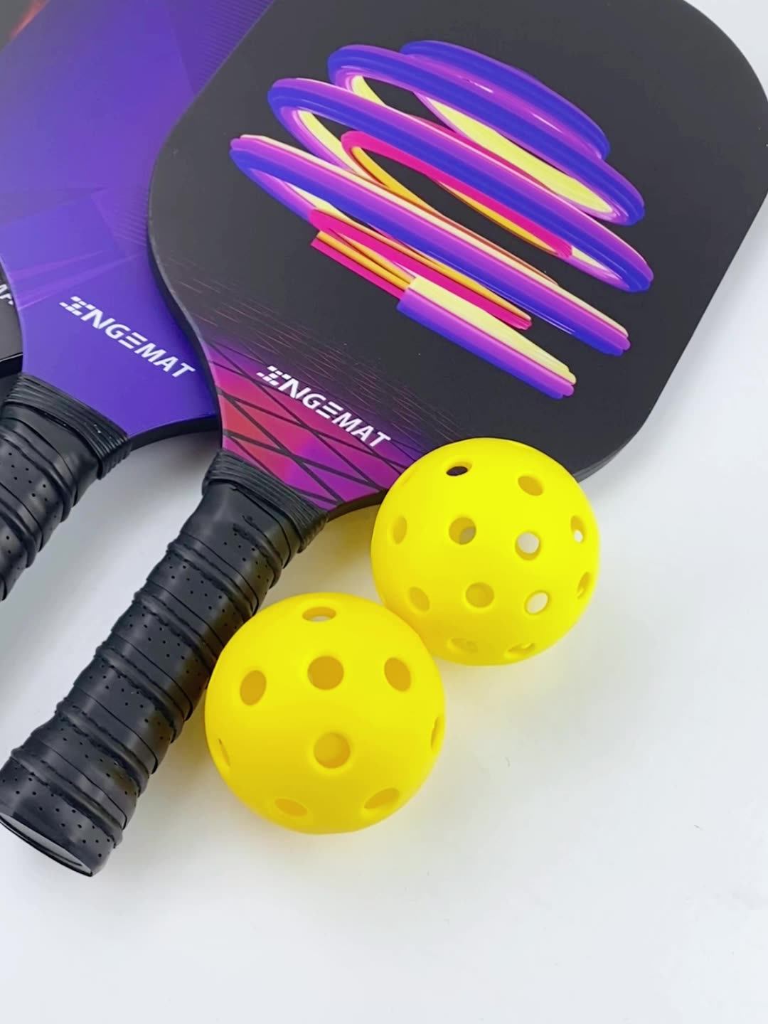 High Quality Lightweight Honeycomb Glass Fiber Pickleball Paddle Set ...