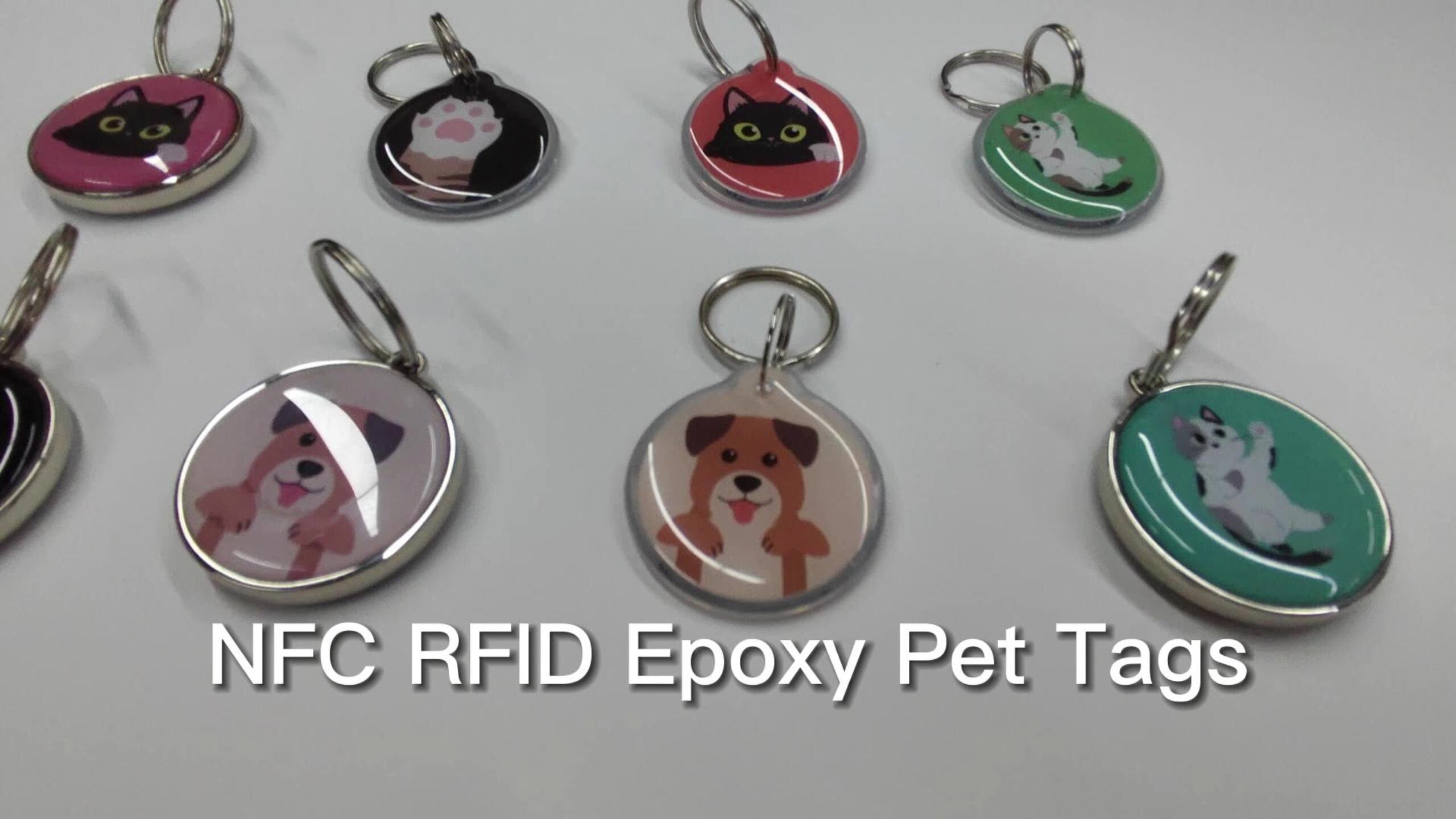 Programmable RFID Tags QR Code Round 13.56Mhz Pet Tracking NFC Dog ...