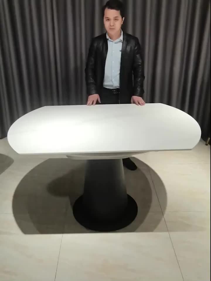 Nordic Rotating Expandable Circle Dining Table,Round Dining Table ...