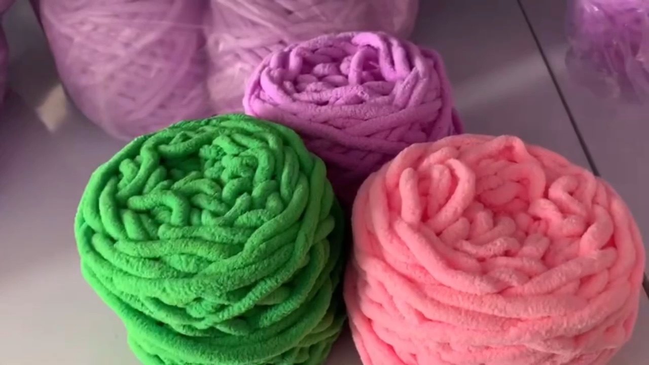 Baby Fluffy Big Loop Knitting Yarn 1 Ply Crochet Chunky Ice Strip Yarn ...