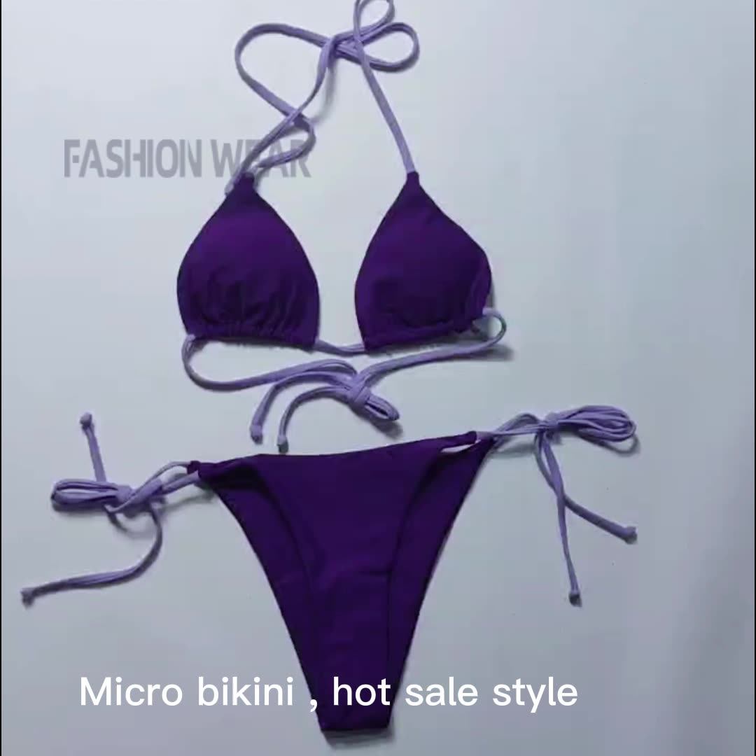 Low Moq Custom Hoog Uitgesneden Backless Mini Micro String Badpak ...
