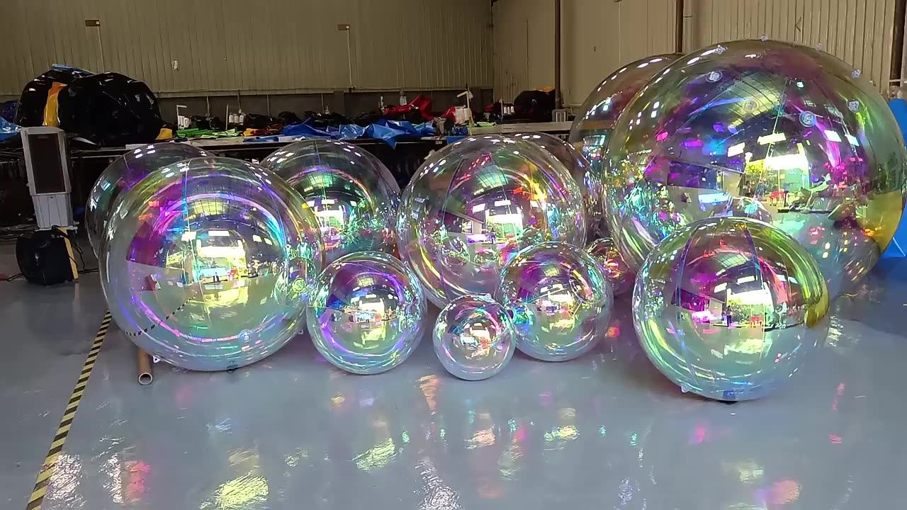 Giant Iridescent Colorful Spheres Globe Pvc Mirror Inflatable Ball ...