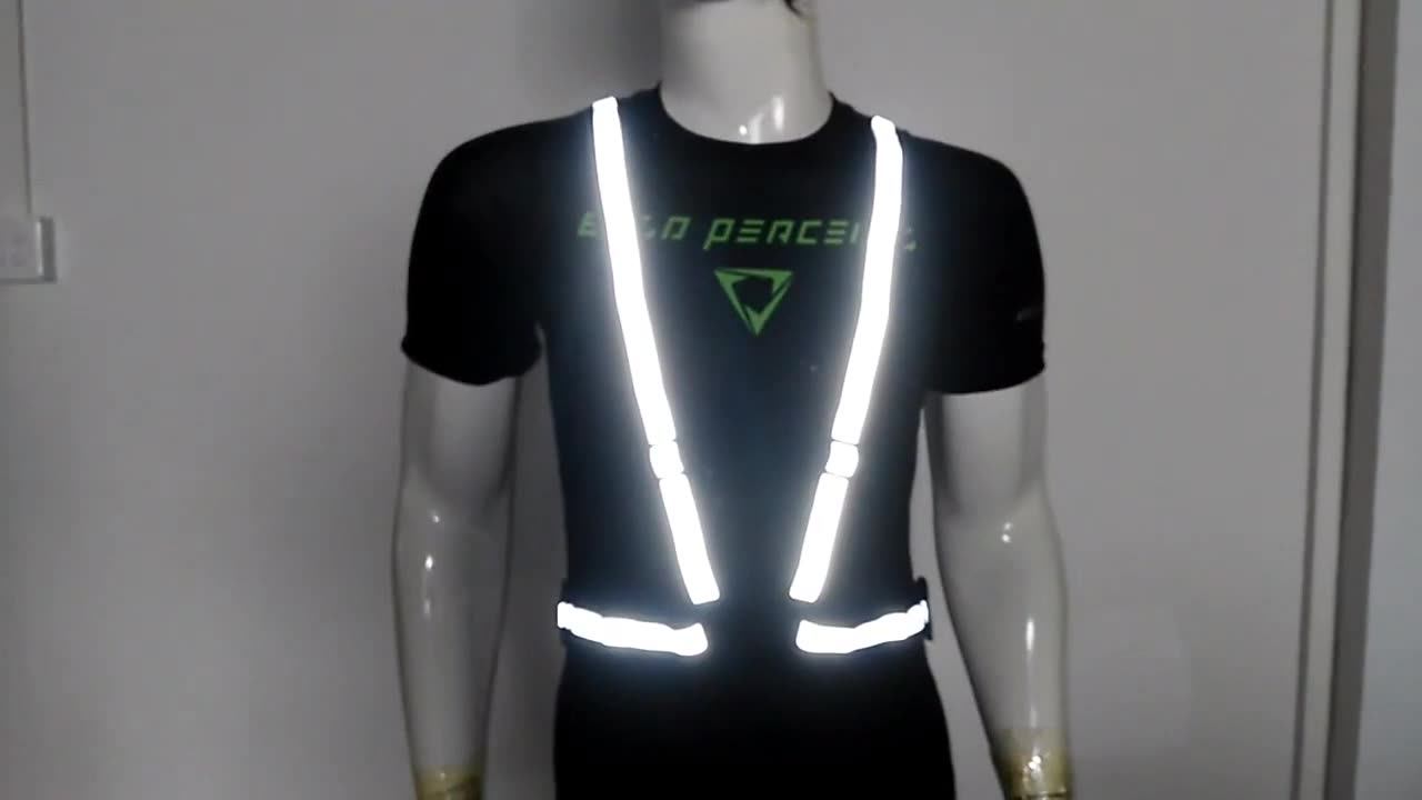 Double Hi Vis Strips Fluorescent Green Color Reflective Elastic Strap ...