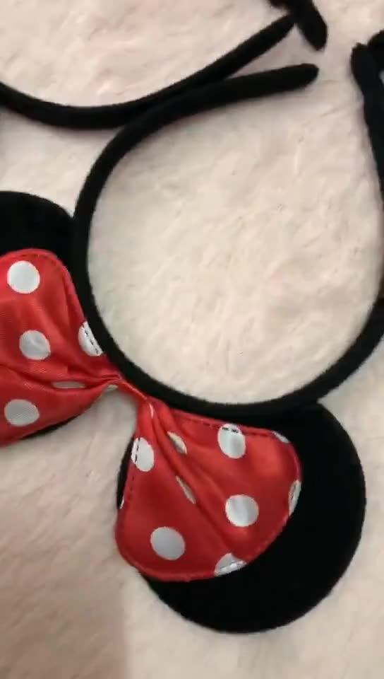 Cute Big Bow Mickey Headband Cartoon Cheap Lovely Plastic Mouse Head ...
