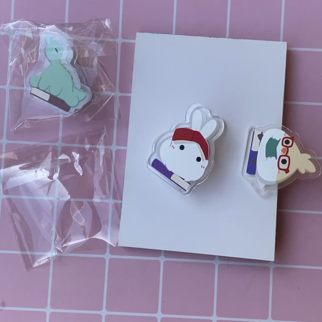 Custom Holographic Glitter Epoxy Anime Acrylic Paper Clip Folder For ...