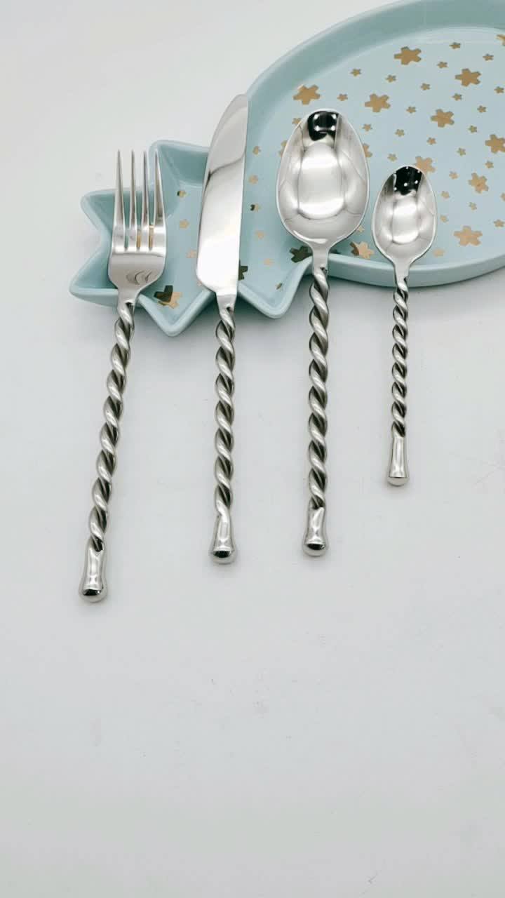 Twisted Unique Cutlery Handmade Forged Flatware - Buy Black /silver ...