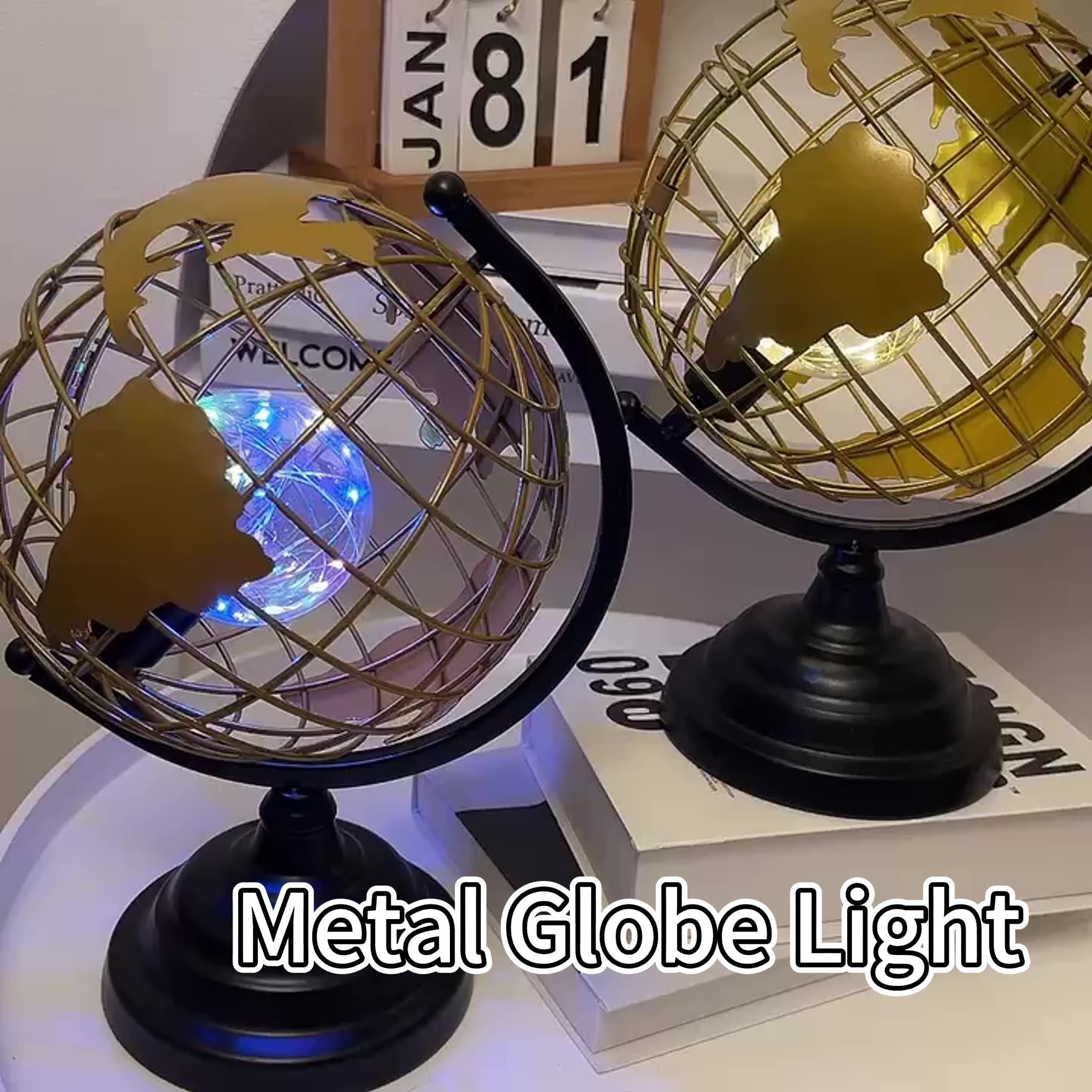 Revolutionary Shining Illuminated World Globe Abstract Metal Geography Map Acrylic Stand For ...