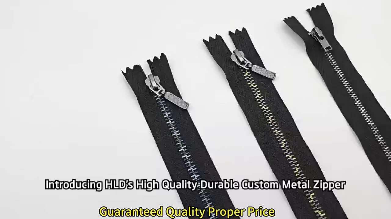 High Quality Durable Custom Metal Zipper Gold Teeth Zinc Alloy Zip For ...