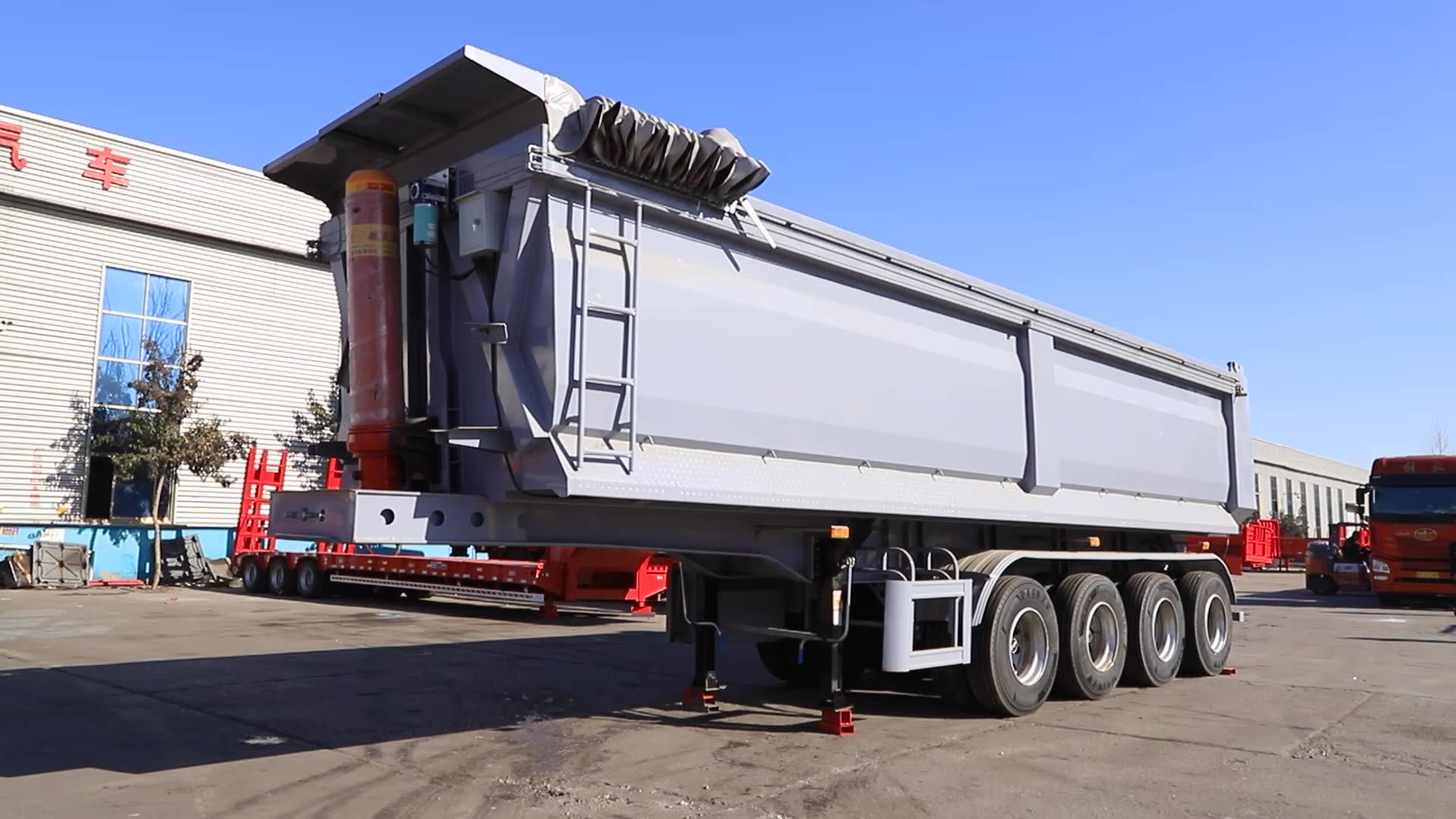 China High Quality Tipper Semi Trailer U-shape Rear End Heavy Duty 3 ...