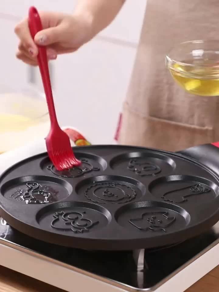 Smiley Face Pancake Pan 7-smile-face Bottom 26cm Round Frying Pan With ...