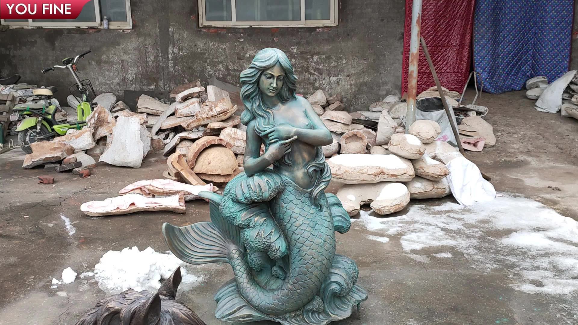 Outdoor Garden Park Pool Bronze Mermaid Statue Fountain - Buy Mermaid ...