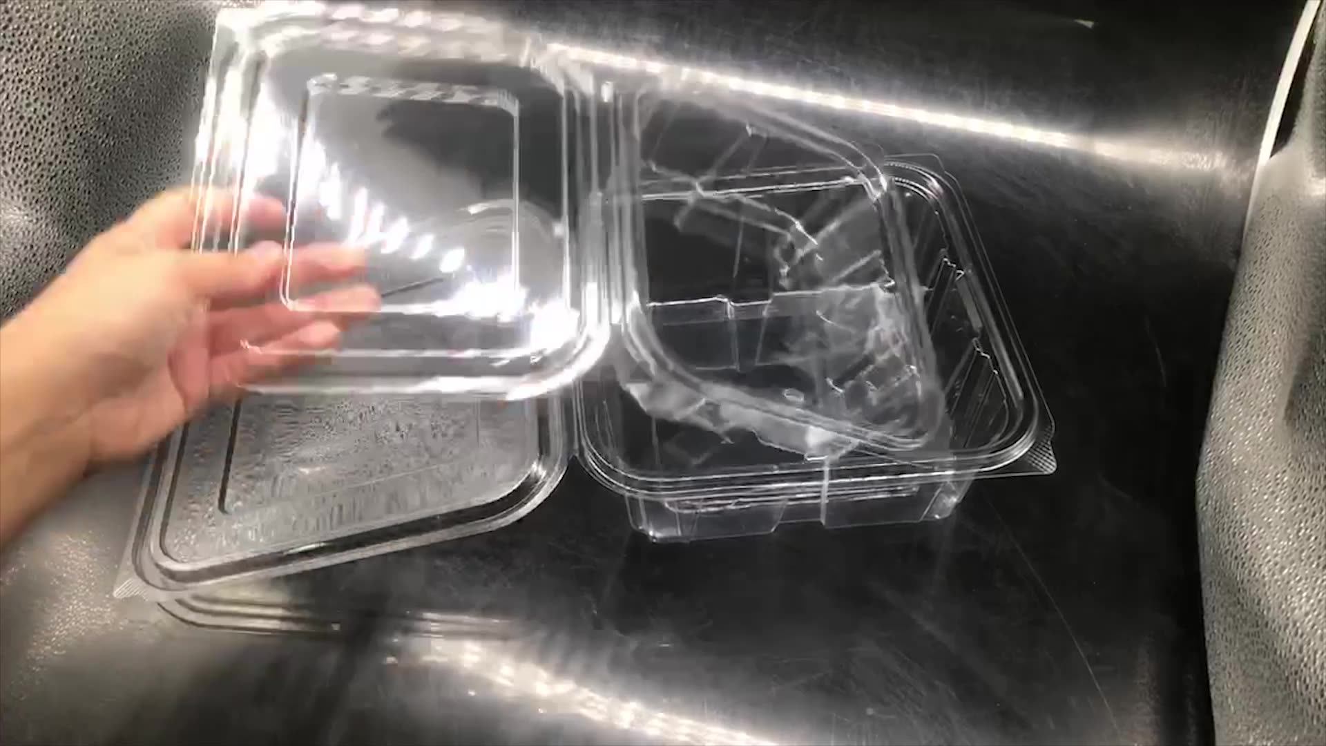 Disposable Plastic Clear Clamshell Box Hinged Container Fruit Salad ...