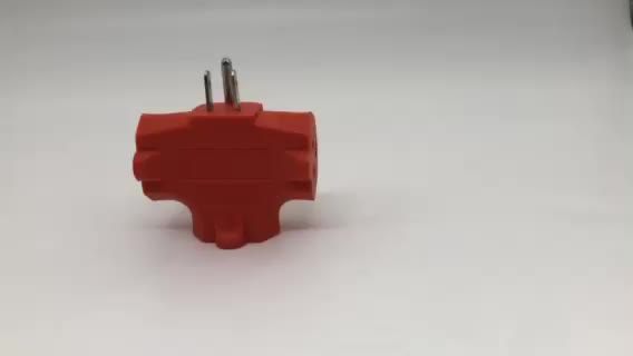 3 Way Outlet T-shaped Adapter Power Outlet Extender Grounded Wall Tap ...