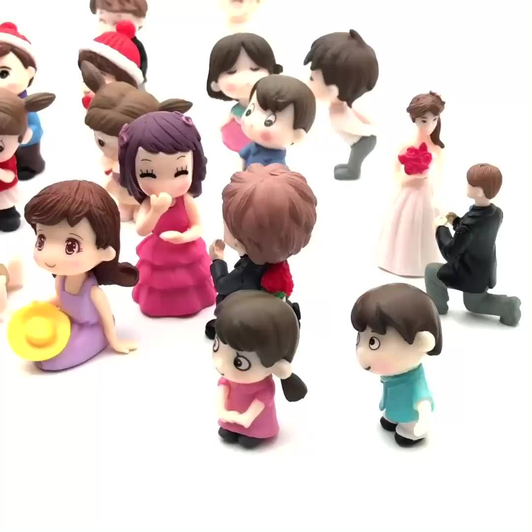 Standing Girls Statue Blue Pink Figures-of-ballet-dancers Pvc Ballet ...