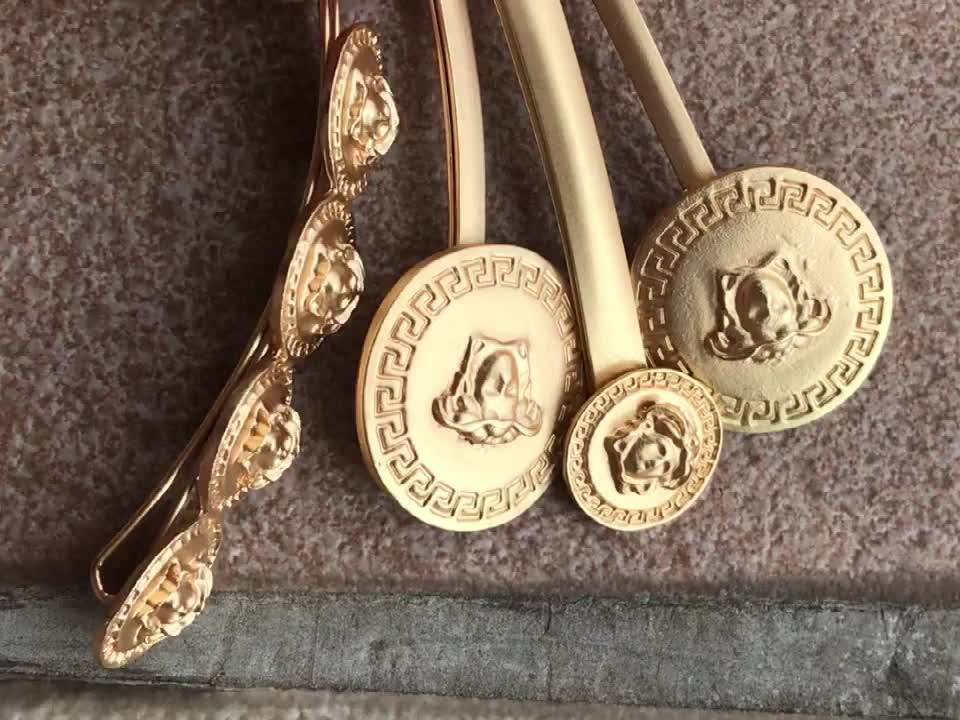 H1004 Popular Baroque Style Hair Pins Medallion Gold Coin Hair Pin ...