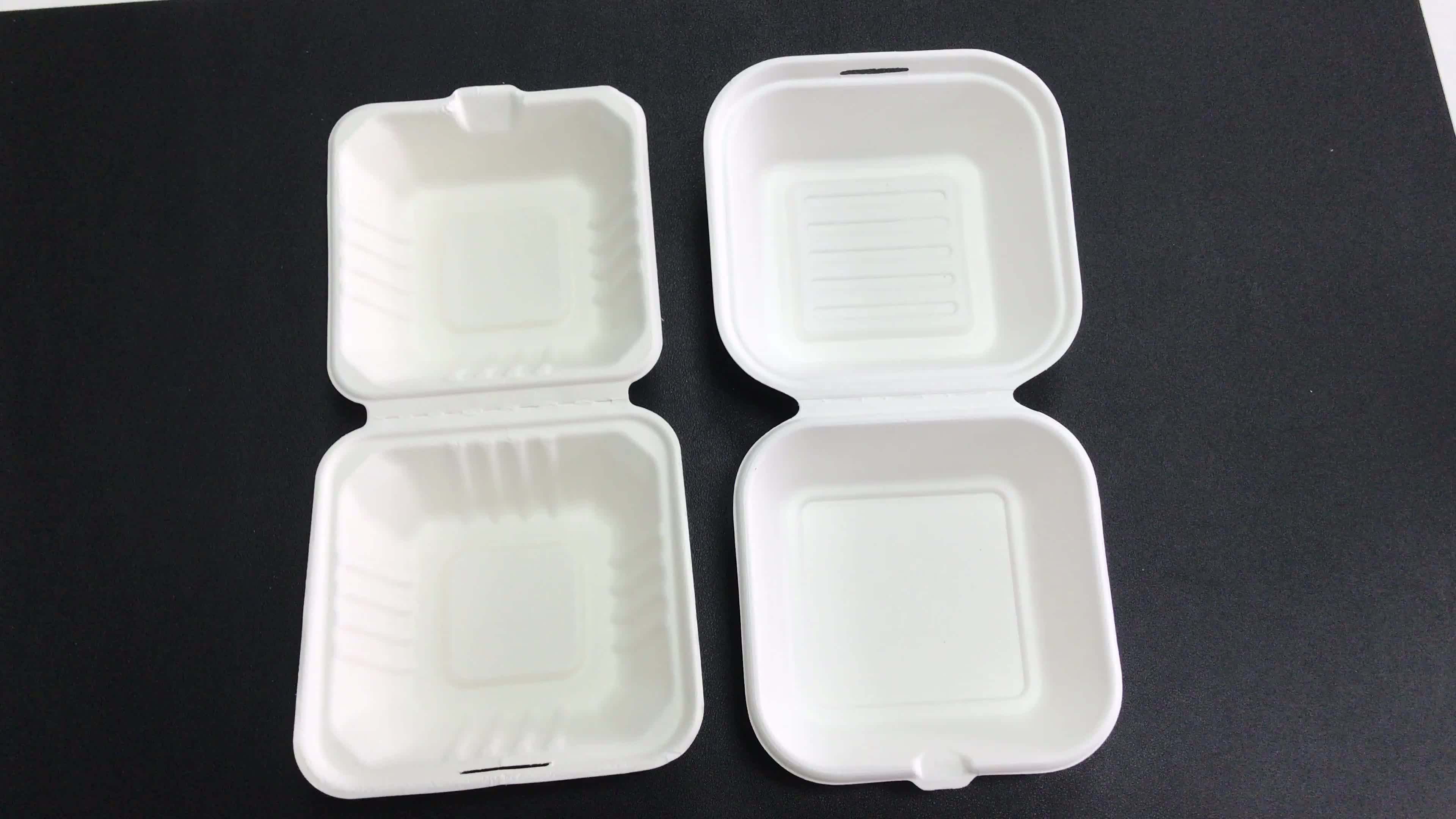 Eco Friendly Packaging Compostable Bagasse Fast Food Container 6 Inch ...