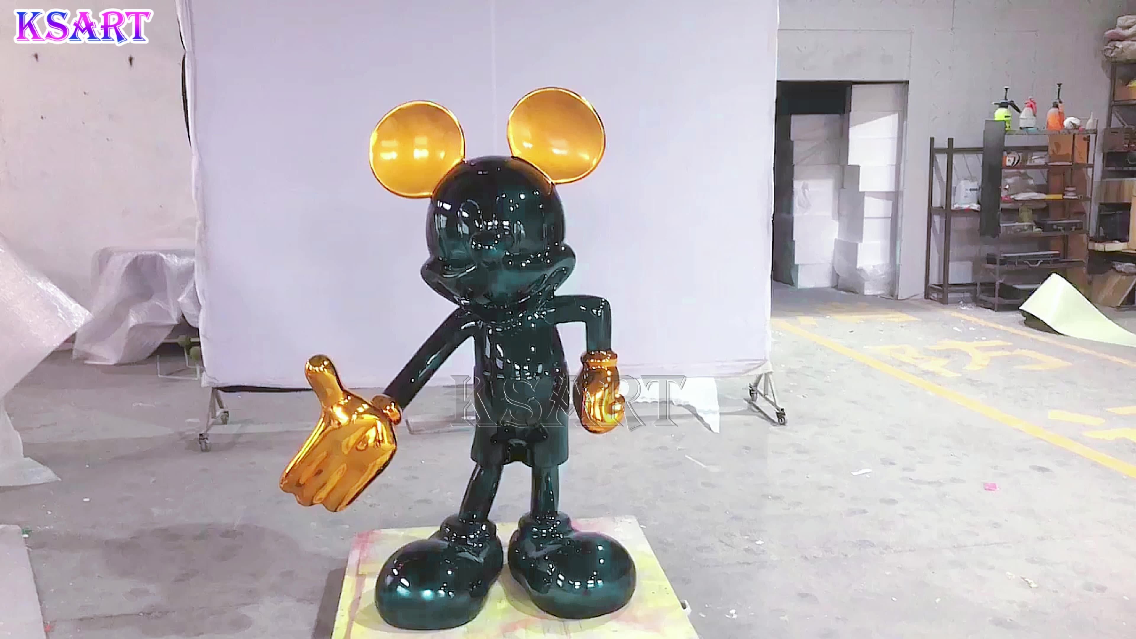 Pop Art Sculpture Mouse Statue Fiberglass Mickey Plating Can Be ...