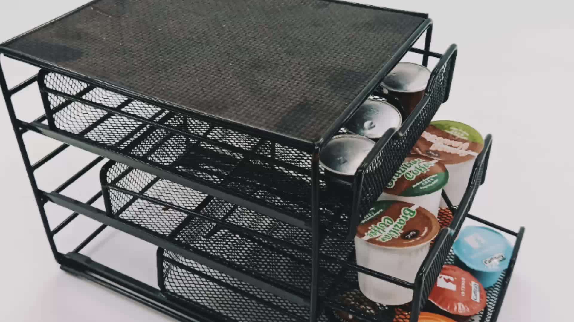 3 Tier Metal Mesh Lavazza Home Kitchen Nespresso Coffee Drawer Cup ...