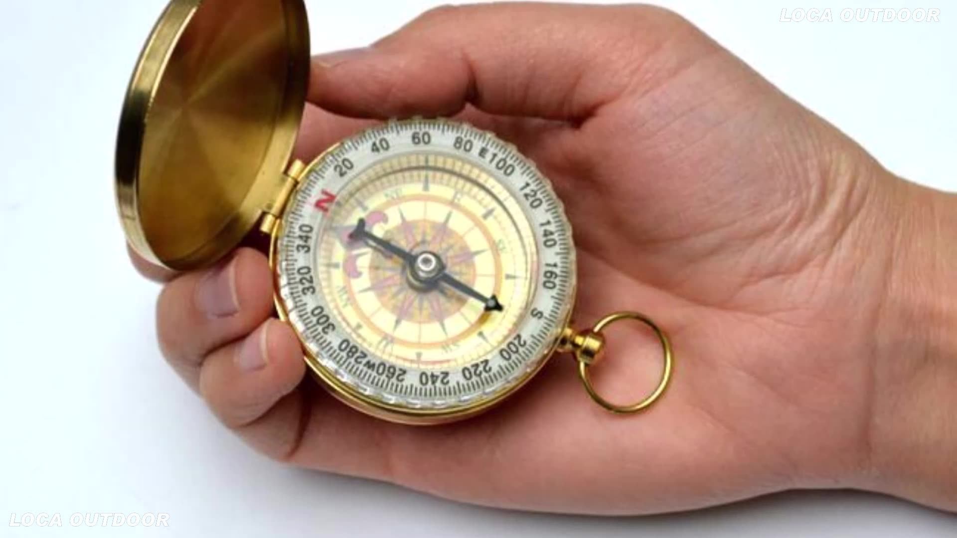 Handheld Copper Pocket Compass For Outdoor Navigation Brass Case With ...