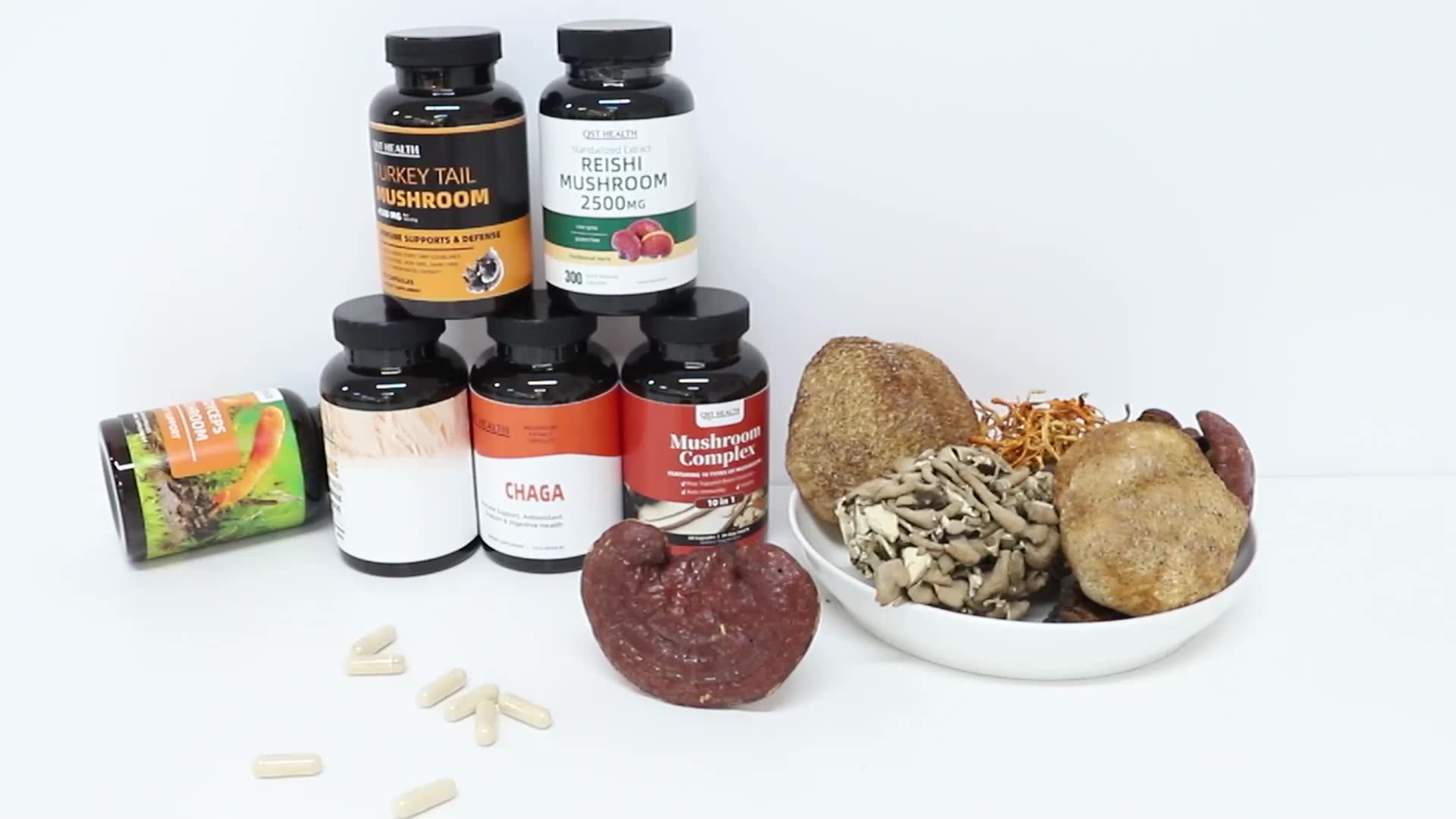 Mushroom Complex Powder Capsule Lions Mane Mushroom Supplement Capsules ...