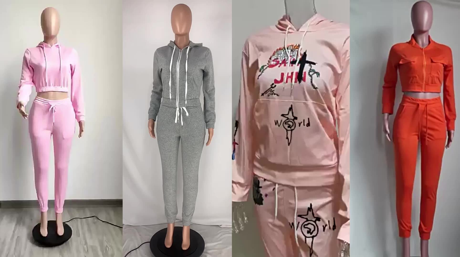 Bj Custom 2 Piece Fall Jogger Knit Lounge Wear Sets Plus Size Women's ...