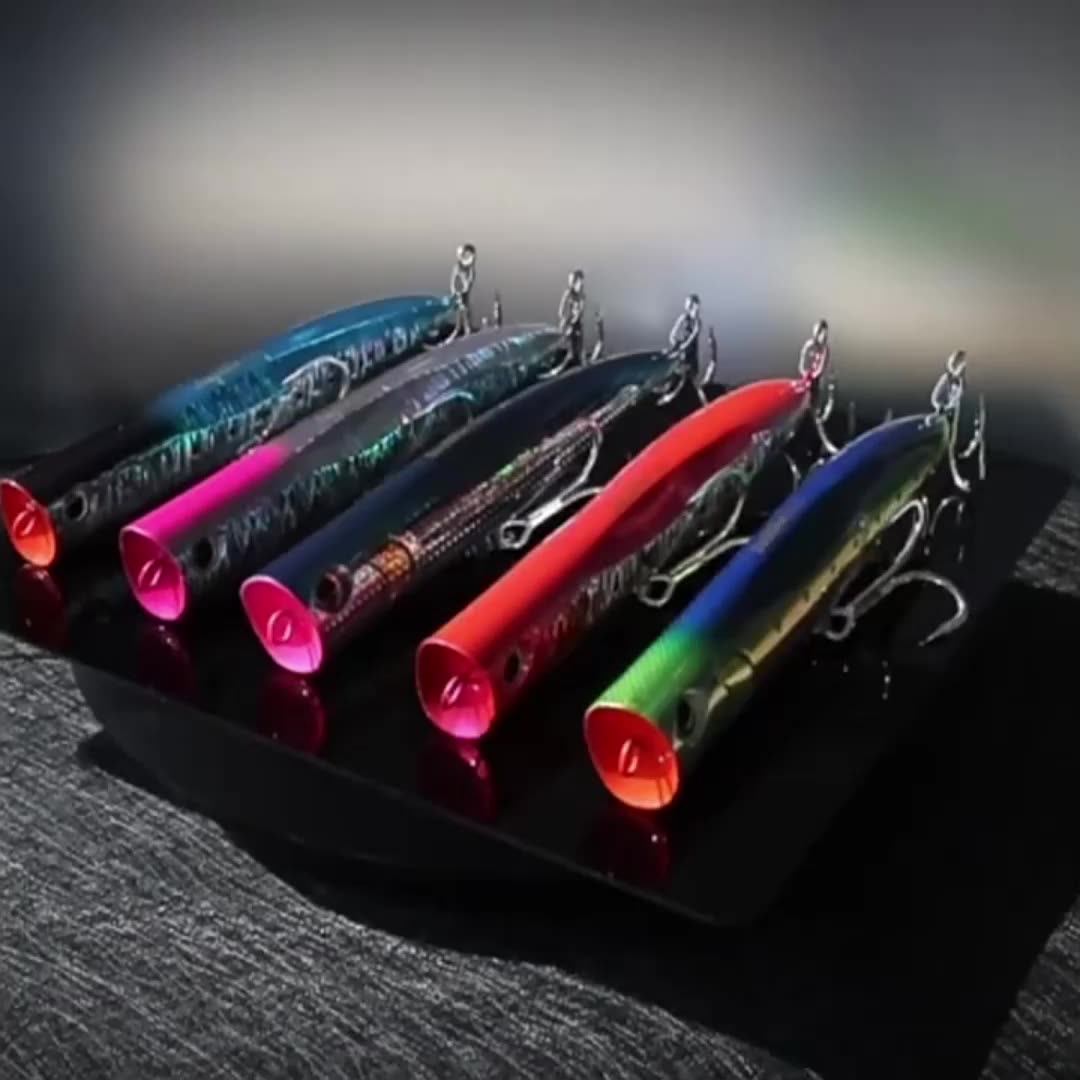 Fishing Wood Lures Blank Wooden Bottle Leurres Top Water Gt Feed 43g Saltwater Poppers Pencil ...