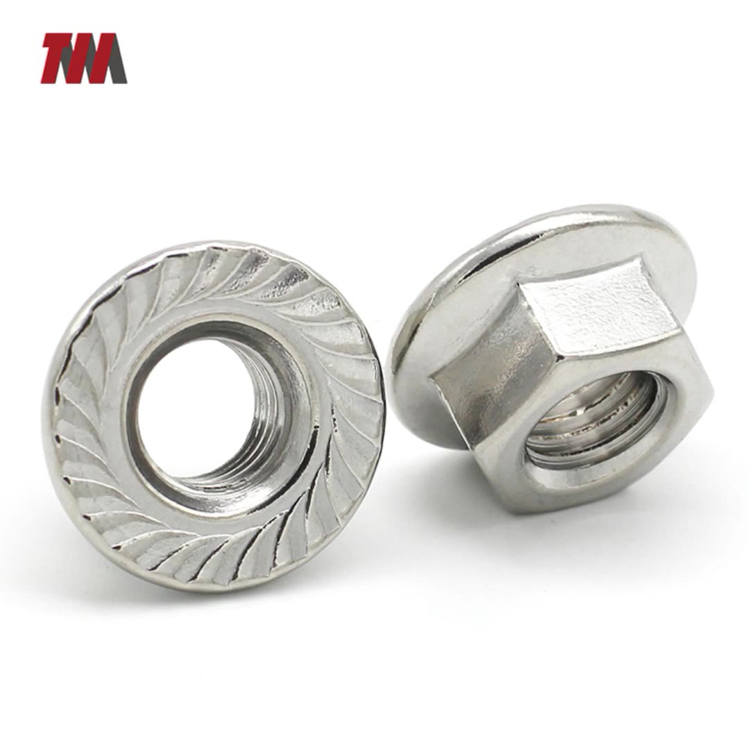 Din6923 M2 M4 M6 M8 M10 M12 M16 M20 M30 Carbon Steel Hexagon Flange Nut Serrated Knurled ...