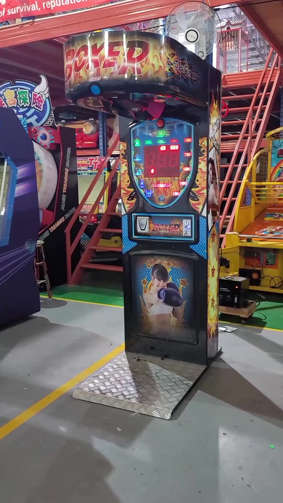 Coin Operated Sport Game Hit Target Electronic Boxing Machine Arcade ...