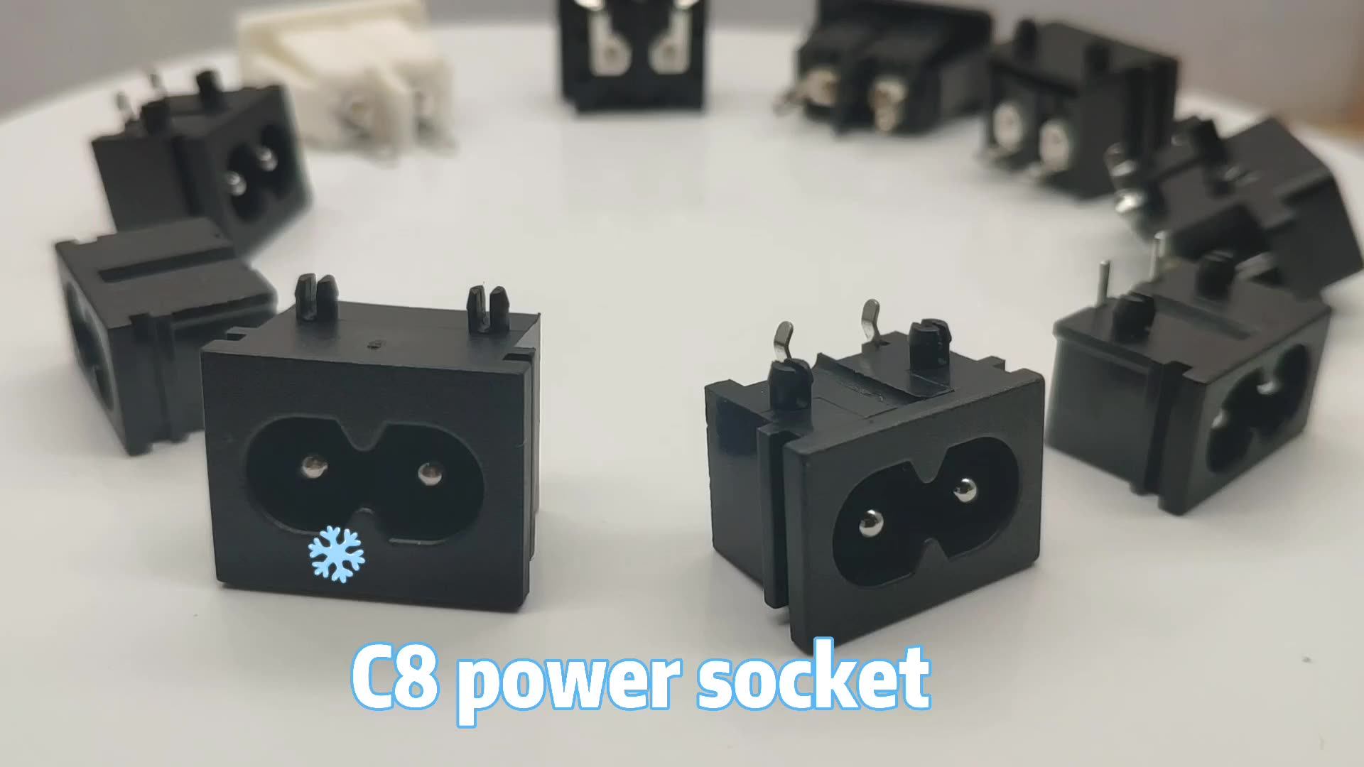 Iec 60320 C8 2 Pin Pcb Mount 2.5a 5a 250v Male Plug Inlet Ac Power ...